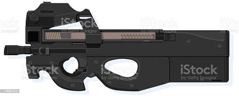 Ilustración De Subfusil P90 Y Más Vectores Libres De Derechos De