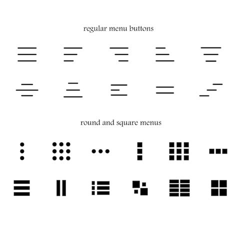 premium vector set of menu buttons