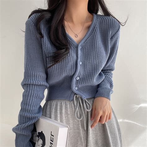워너비몰 러블리 하찌 콩단추 크롭 니트 가디건 심플한 기본 컬러부터 포인트 컬러까지 다양한