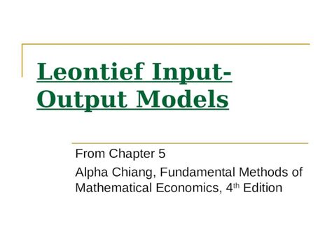 ppt leontief input output models dokumen tips