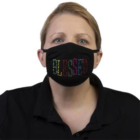 Ear Loop Mask With Bling Blessed Pattern Black 1 Kroger