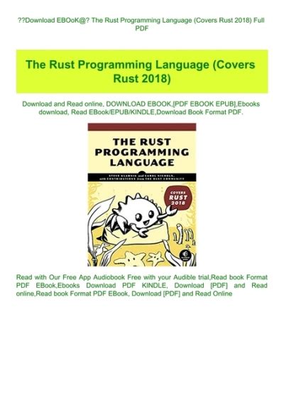the rust programming language pdf second edition