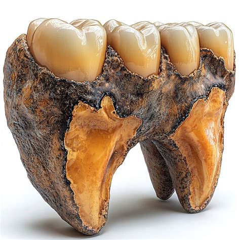Cavities And Plaque Accumulation On Affected Teeth In Dental