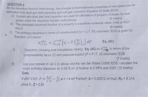 Solved Question 4by The Departure Function Methodology The