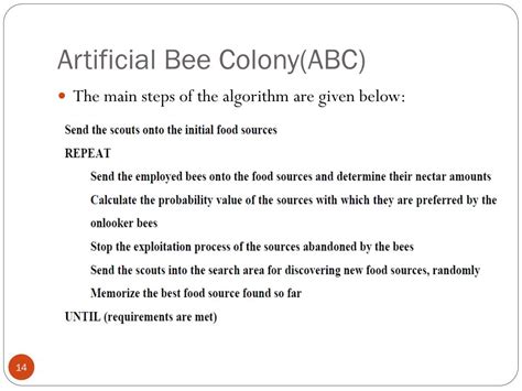 Ppt Artificial Bee Colony Algorithm Powerpoint Presentation Free