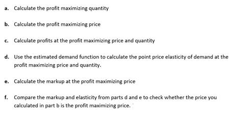 [solved] A Calculate The Profit Maximizing Quanti Solutioninn
