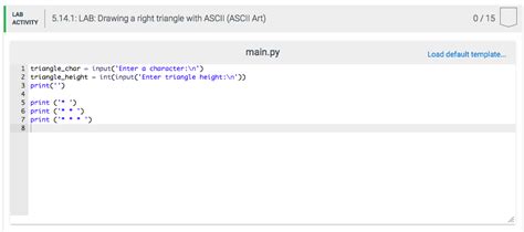 solved 5 14 lab drawing a right triangle with ascii asc