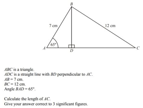 Solved Abc Is A Triangle Adc Is A Straight Line With Bd Perpendicular