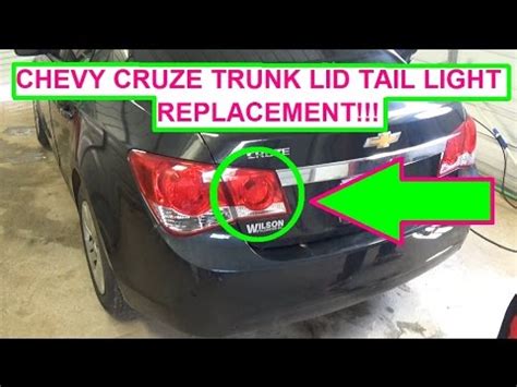 Chevrolet Cruze Trunk Lid Tail Light Bulb And Assembly Replacement