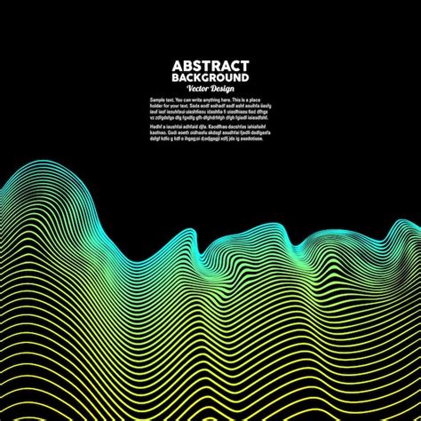 Premium Vector Abstract Colored Dynamic Waves On A Dark Background