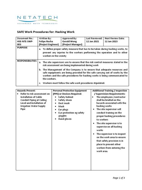 Swp 03 Hacking Works Pdf Personal Protective Equipment Emergency