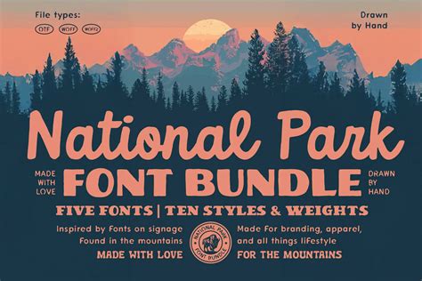 National Park Font Bundle Youworkforthem