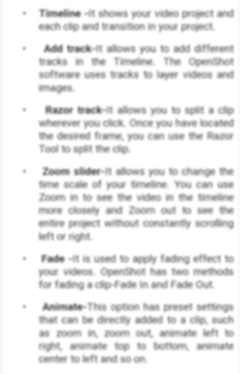 SOLUTION Computer Science Class Chapter Openshot Video Editor Notes Studypool