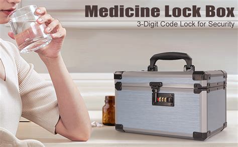 Leafcode Combination Lock Box Medication Storage Case 11 Inches 3 Digit