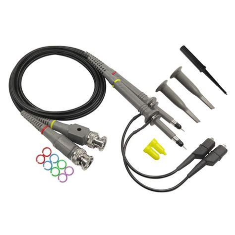 2pcs Oscilloscope 100mhz X1 X10 Probe Bnc Clip Probes Oscope New