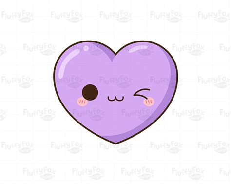 Kawaii Cuore Clipart Cute Cuori Clip Art San Valentino Amore Etsy