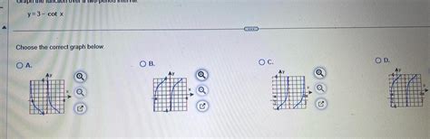 [answered] The Y 3 Cot X Oa Over A Choose The Correct Graph Below Kunduz