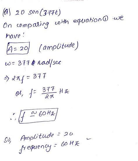 Solved Determine The Amplitude And Frequency Of The Following Waves Course Hero