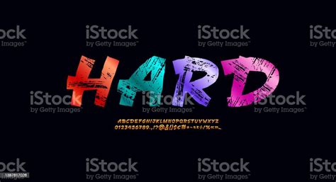 브러시 필기 초라한 글꼴 밝은 스크립트 거친 알파벳 필기체 그런지 문자와 숫자 벡터 일러스트 10eps 거리에 대한 스톡 벡터 아트 및 기타 이미지 Istock