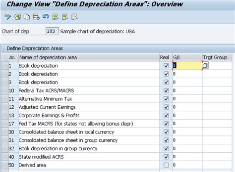 Define Depreciation Areas OADB