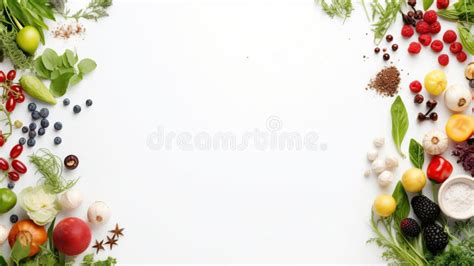 Vibrant Fresh Produce Arrangement On White Chalkboard Background Stock Illustration