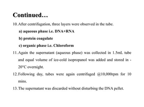 Rna Dna Isolation And Cdna Synthesis Pptx