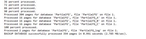 The Partial Sql Server Database Backup
