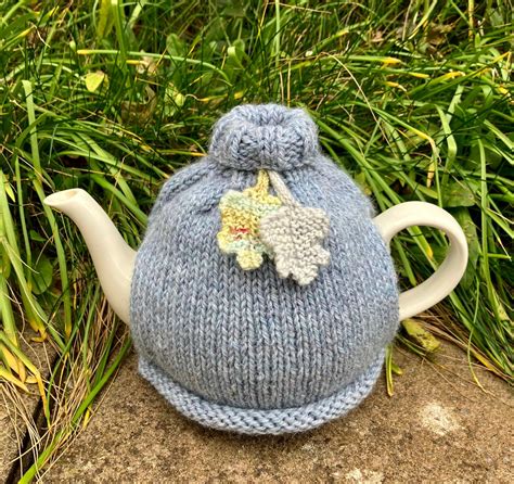 Pale Blue Oak Leaf Tea Cosy Roll Neck Teapot Cozy Etsy