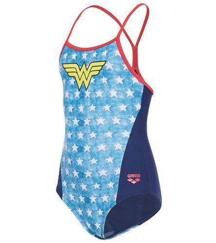Arena Girls Wonder Woman Stars Light Drop One Piece Swimsuit At