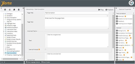 Interactivity Text Correction Xerte Community Documentation
