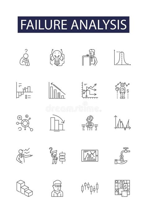 Failure Analysis Line Vector Icons And Signs Analysis Malfunction