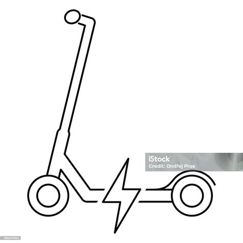 전기 스쿠터 아이콘 도시 플랫 환경 친화적 인 운송 차량 벡터 일러스트 레이 션 검은색에 대한 스톡 벡터 아트 및 기타 이미지 검은색 교통수단 두발자전거 Istock
