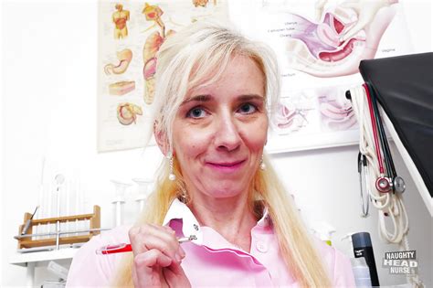 Older Blonde Nurse Rids Uniform Before Toying Hairy Cunt With Large Sex Toy