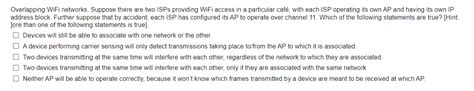 Solved Dverlapping Wifi Networks Suppose There Are Two Isps