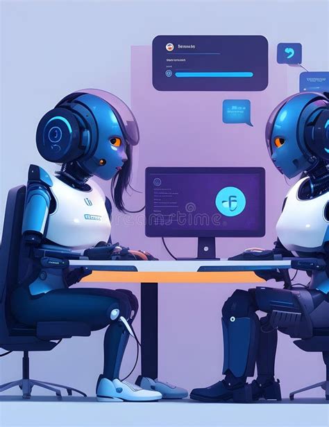 Ai Smart Chatbot Robot Working And Chatting In Computer With The Future