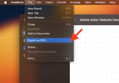How To Export Freeform Document As PDF On Mac