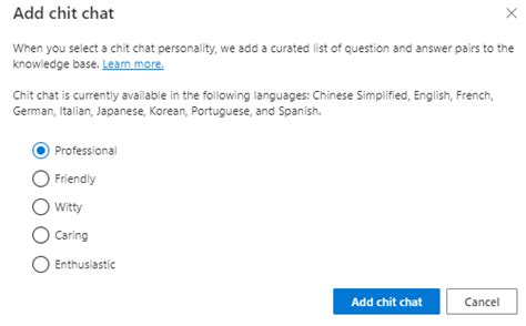 向自定义问题解答项目添加聊天 azure ai services microsoft learn