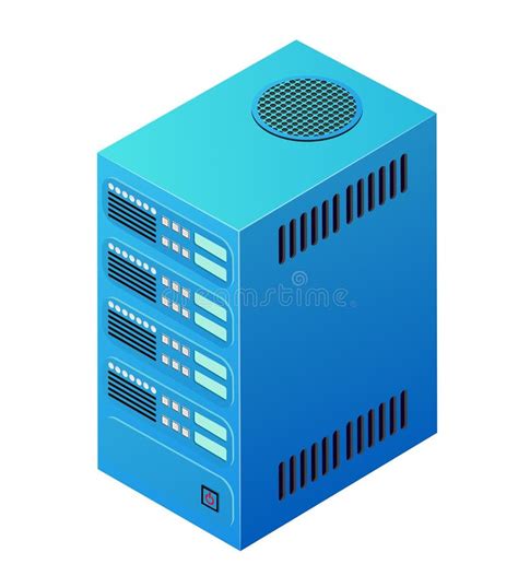 Single Server Network Technology Of Connection Data Center Stock Vector