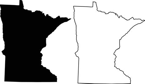 Mapa De Minnesota Sobre Fondo Blanco Mapa Del Estado Estadounidense De