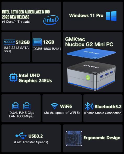 Snapklik Com Gmktec Desktop Mini Pc Windows Pro Intel N Gb Ddr Gb Ssd Dual Lan