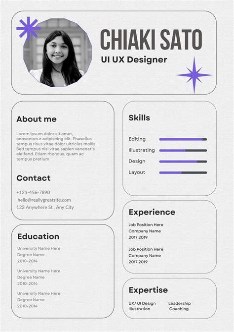 Grey Purple Modern Minimal Ui Ux Designer Resume Templates By Canva