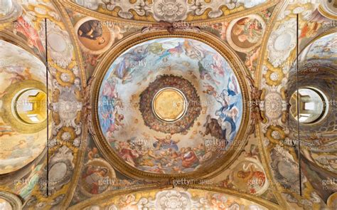 Parma The Fresco Of Assmption Of Virgin Mary In Side Cupola Of Church