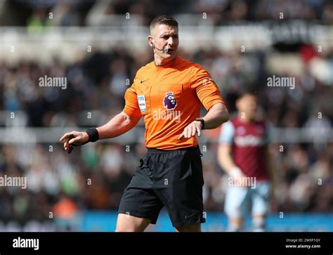Newcastle Upon Tyne Uk 30th Mar 2024 Referee Rob Jones During The