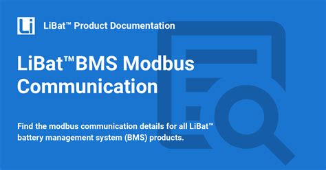 Libat™bms Modbus Communication Libat™ Product Documentation