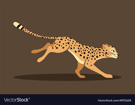 Cute Running Leopard Royalty Free Vector Image