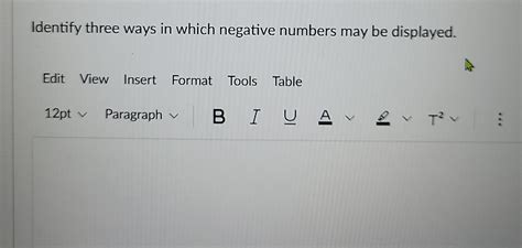 solved identify three ways in which negative numbers may be