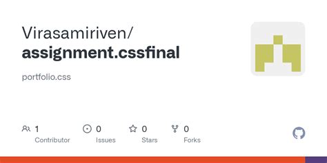 GitHub Virasamiriven Assignment Cssfinal Portfolio Css
