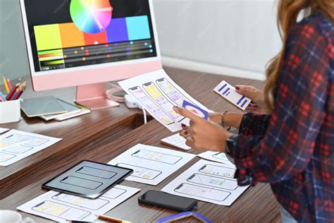 Premium Photo Web Developer Team Planning Application And Developing Template Layout Framework