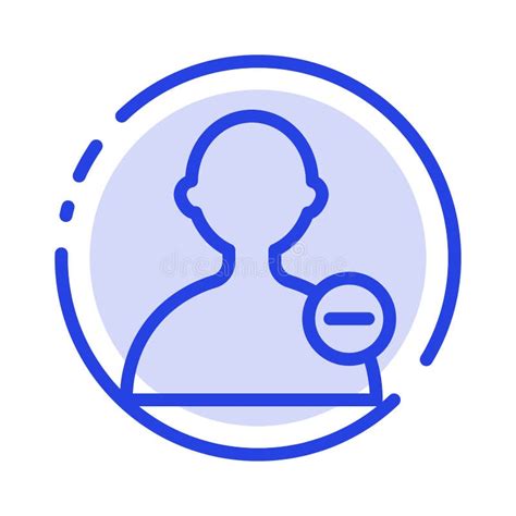 Basic Interface User Blue Dotted Line Line Icon Stock Vector