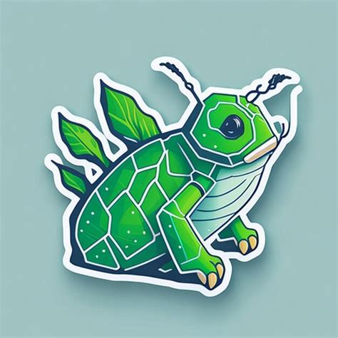 Premium Ai Image Cut Sticker Design With Grasshopper Theme Ai Generated